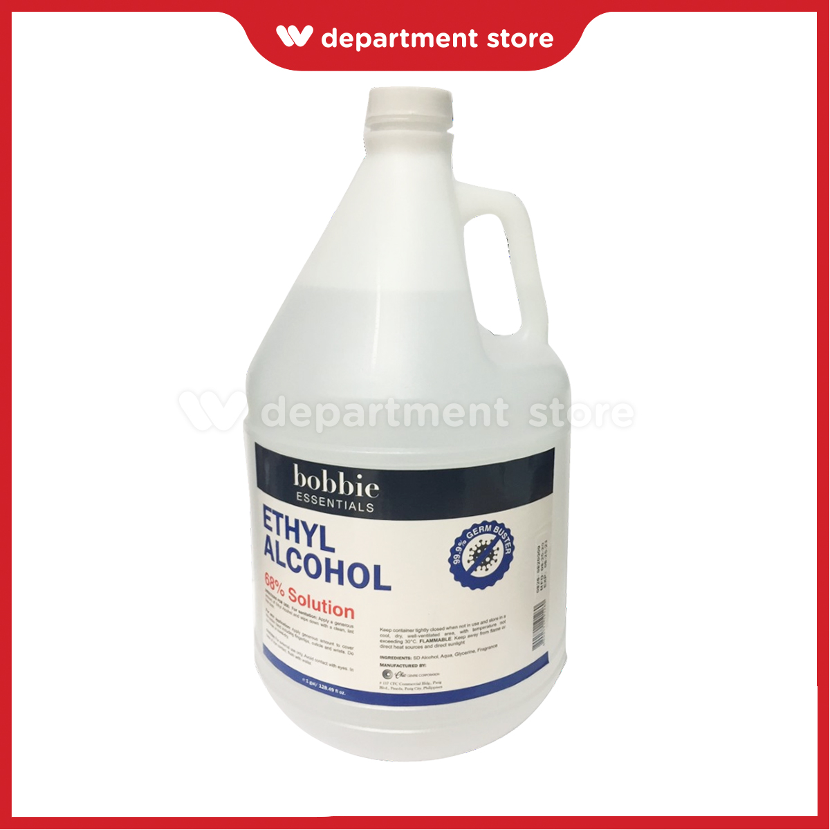 BOBBIE ESSENTIALS 68% Ethyl Alcohol 1 Gallon | Lazada PH