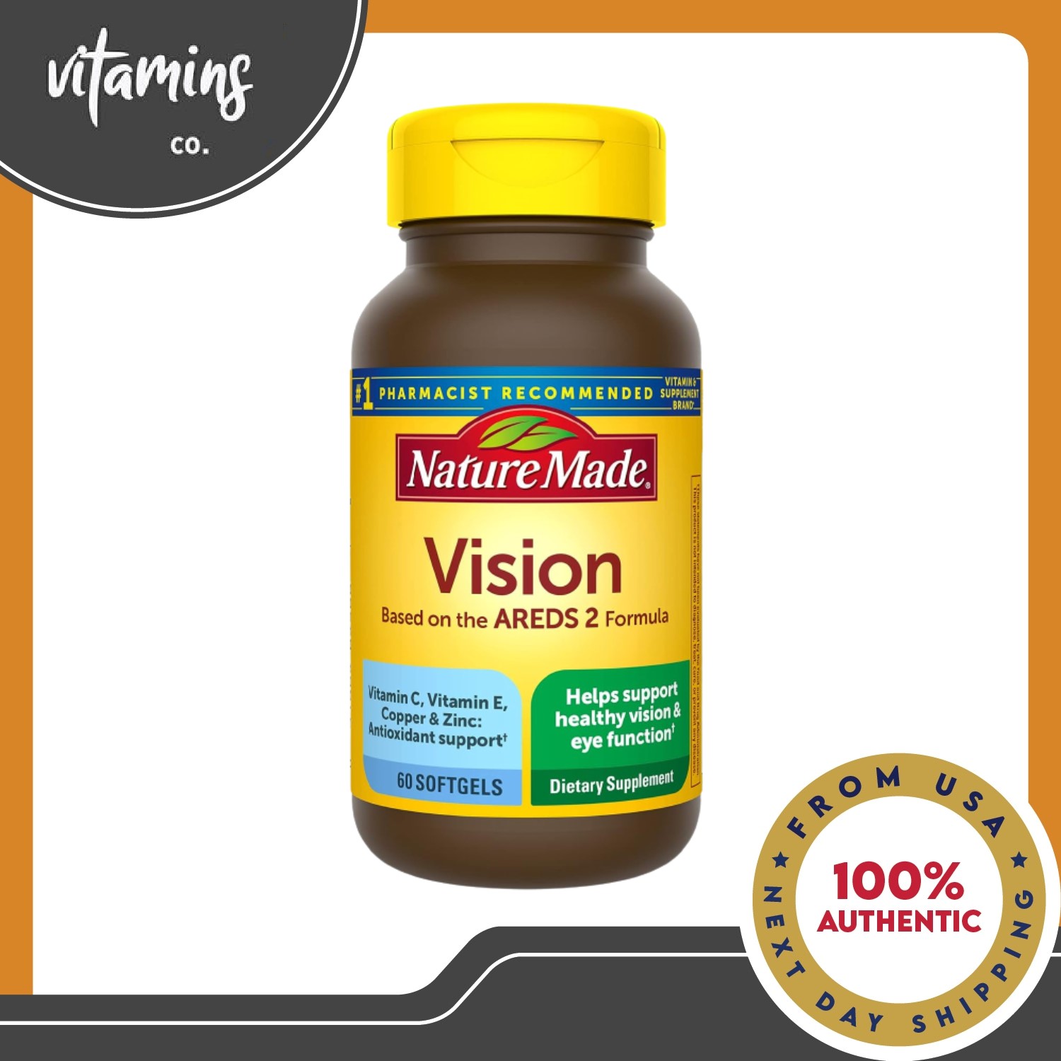 Nature Made Vision with AREDS 2 Formula Eye Vitamins with Lutein ...