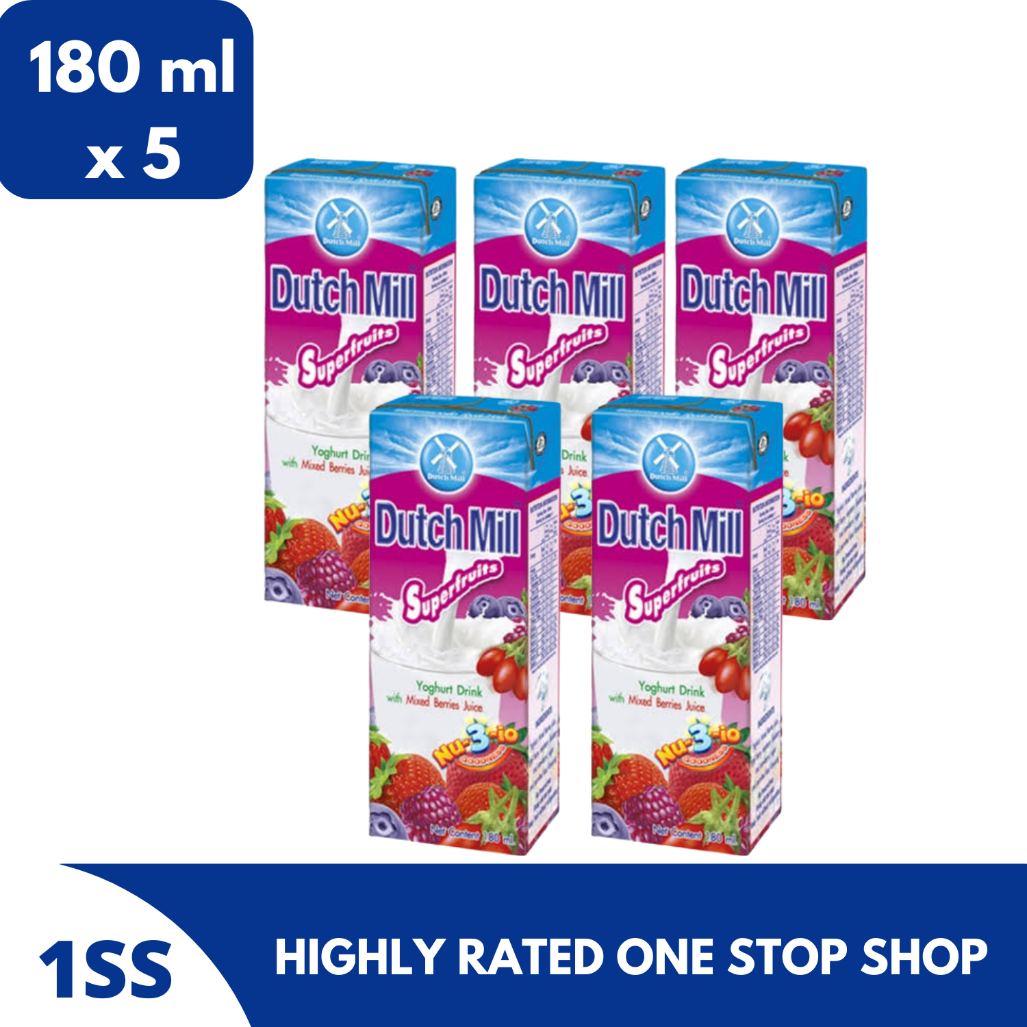 Dutch Mill UHT Mixed Berries Flavor, 180ml set of 5 | Lazada PH