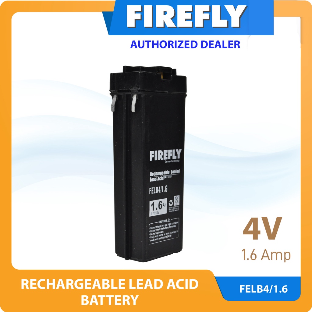 FIREFLY FELB4/1.6 Rechargeable Lead Acid Battery 1.6Ah 4V •OSOS ...