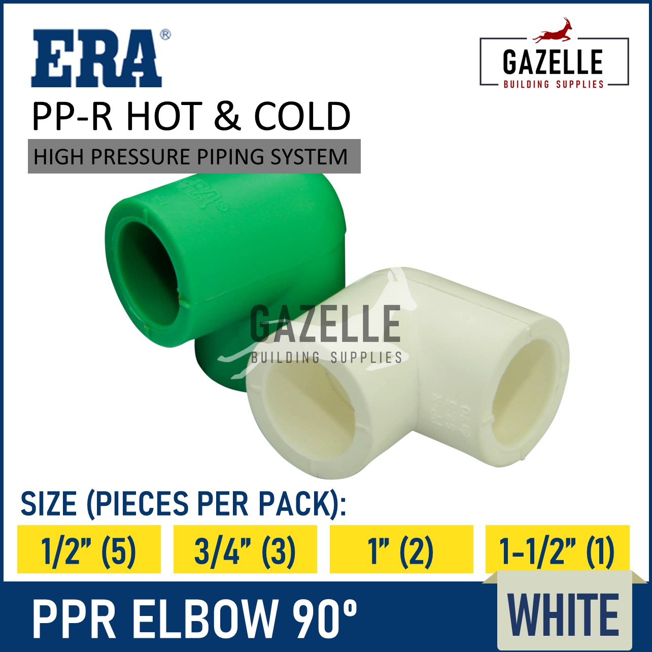 ERA PPR Fitting Elbow 90 Degrees - 1/2" / 3/4" / 1" / 1-1/2" | Lazada PH