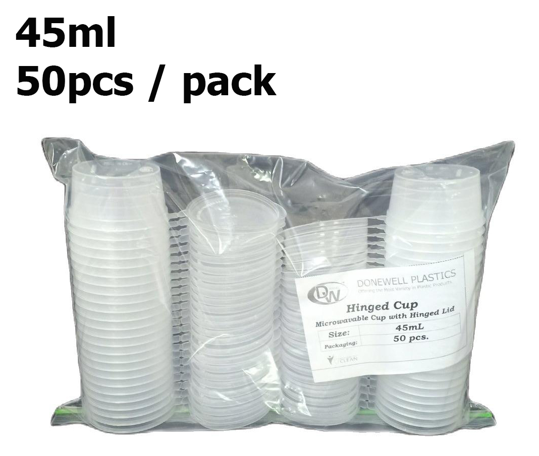 DONEWELL Microwavable Cup with Hinged Lid (45ml) - 4 Packs | Lazada PH