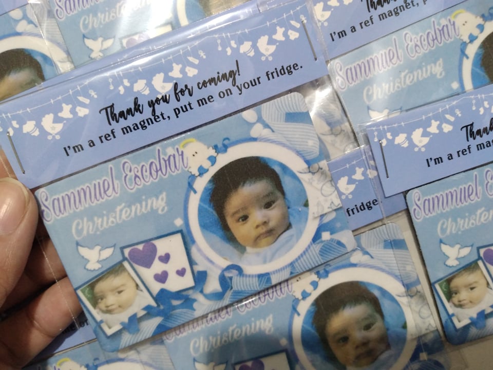 ATM SIZE REF MAGNET Personalized Souvenir for Wedding Baptismal ...