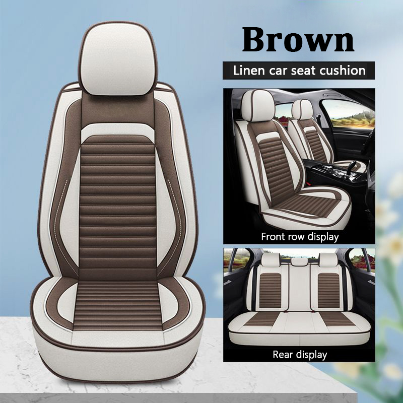 High quality Linen Car seat cover 5-seat cushion set, comfortable and ...