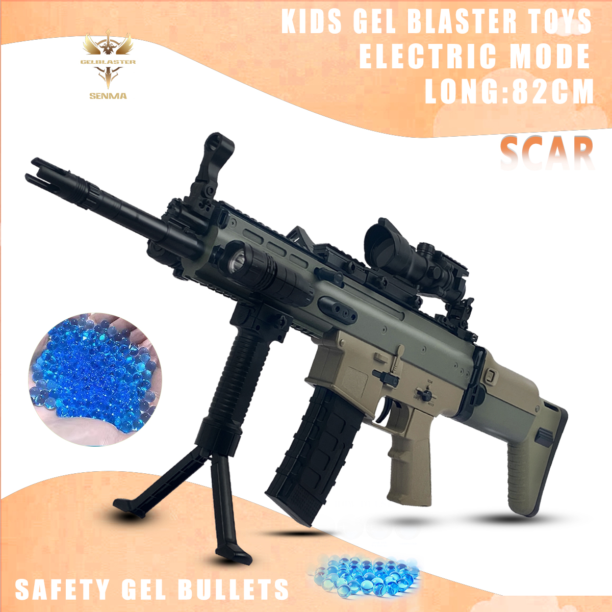 SENMA&TG M4A1 Gel Blasters Toy for Kids Fun Game Rechargeable Toys Outdoor Games Birthday Gift ...