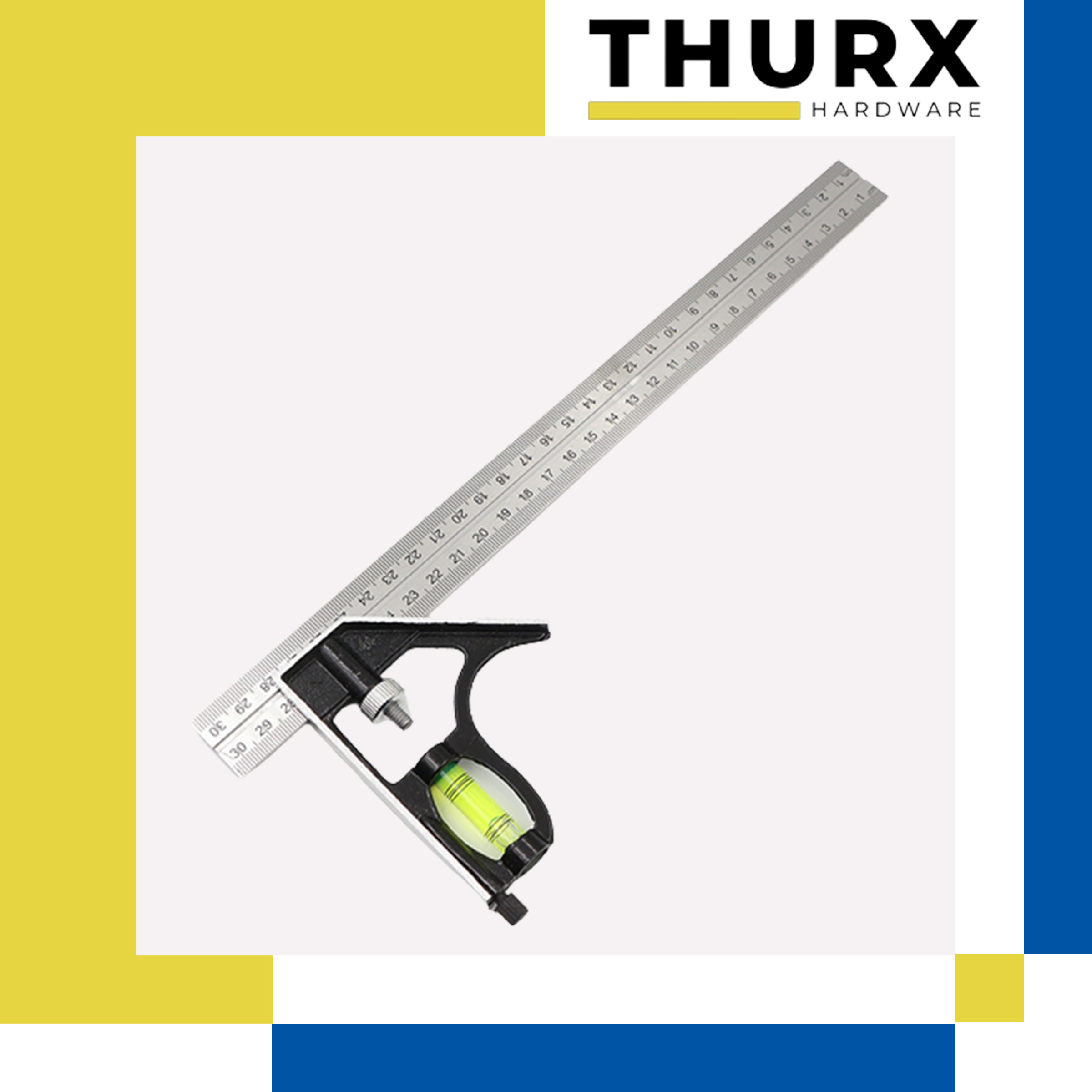 Thurx Combination Square 300mm Steel L Square Angle Ruler Squala L ...