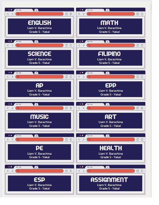 Sticker Subject Labels / Name Tag Sticker / Book Label Sticker | Lazada PH