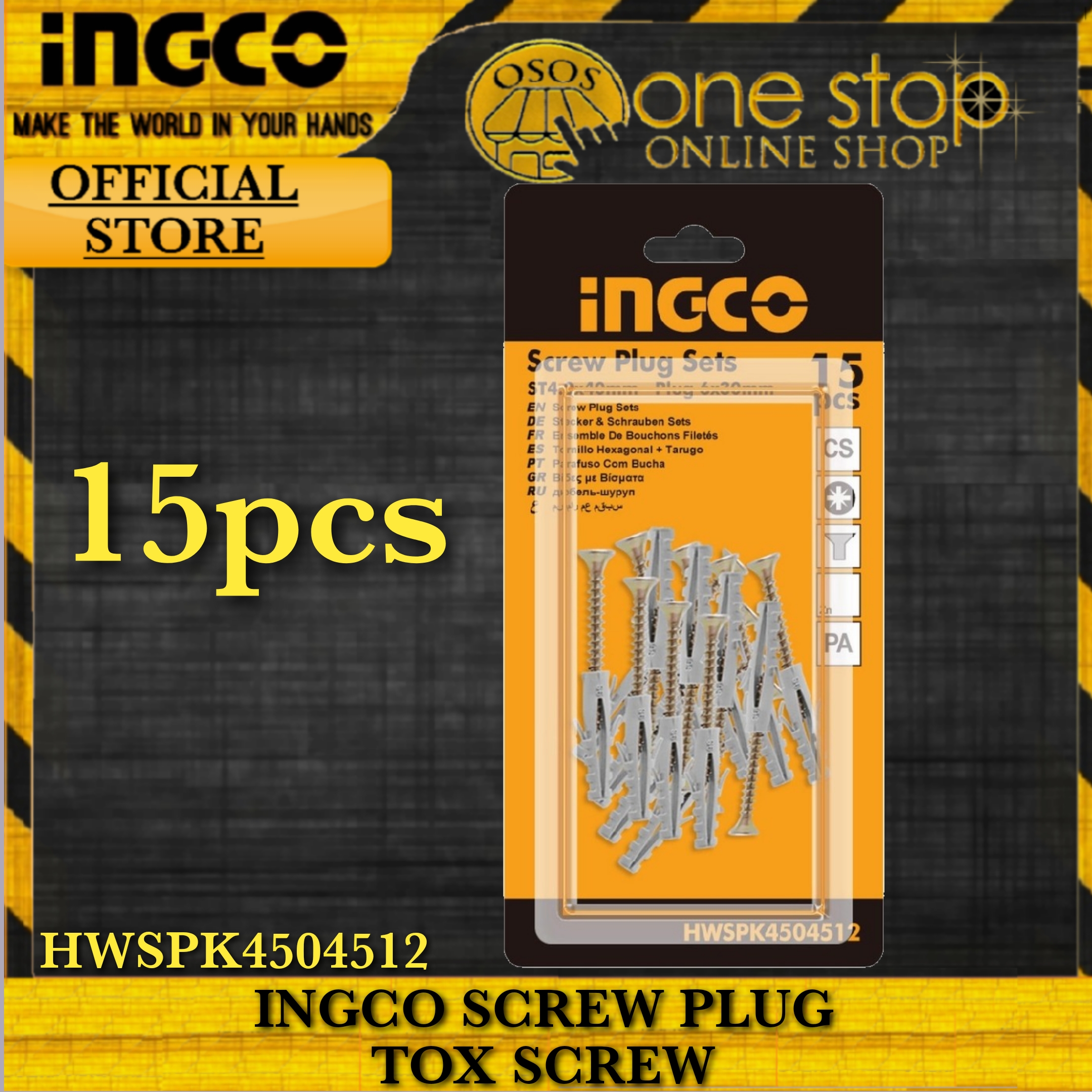 Original Brand Of Ingco Screw Plug Tox with Screw •OSOS• | Lazada PH