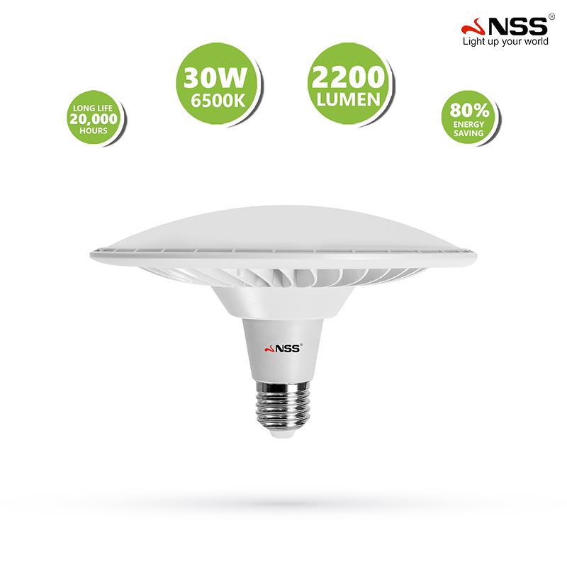 NSS UFO Bulb 30W 50W LED Light Flat Low High Bay Ceiling Al Alloy Base ...