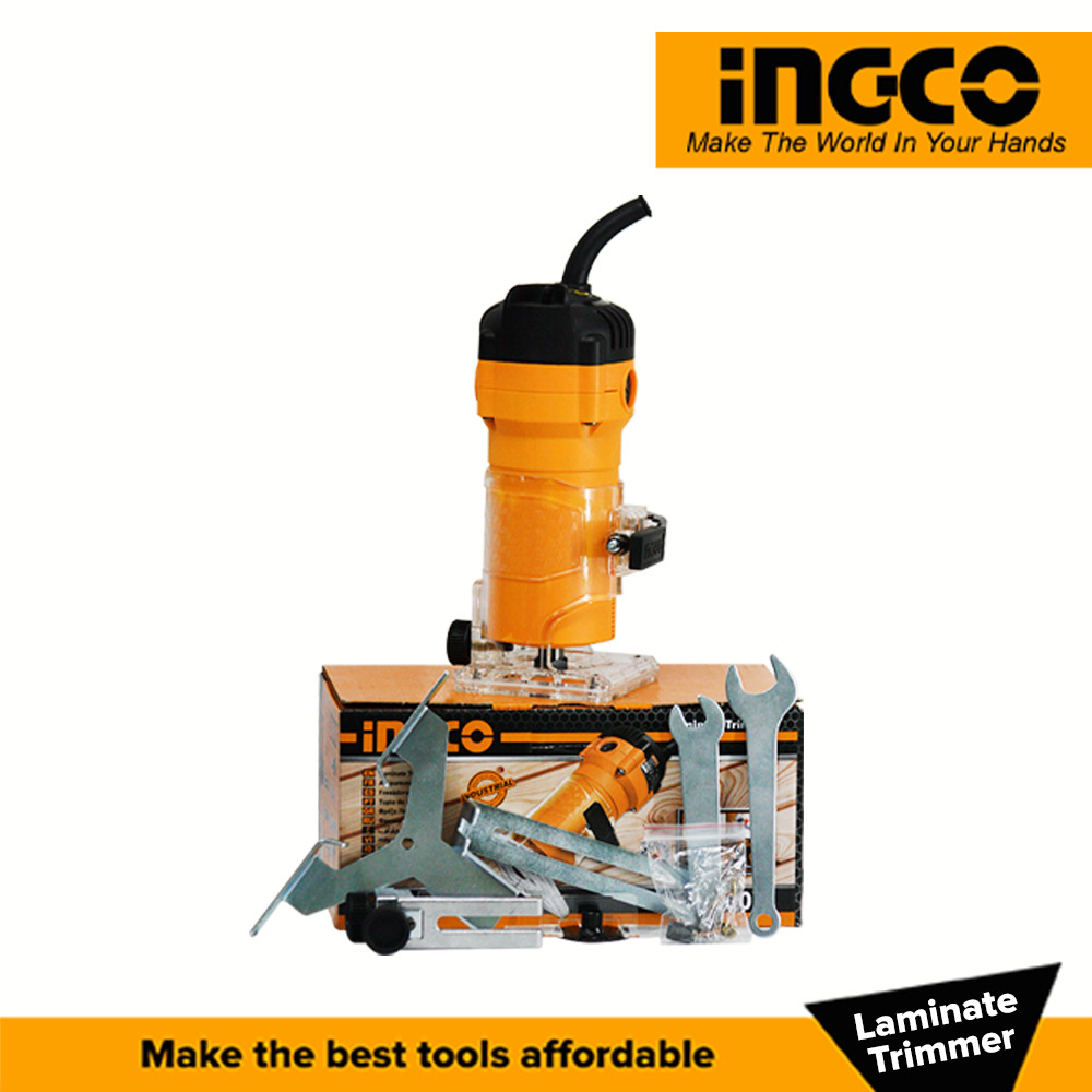 FREE SAFETY GOGGLES Ingco Laminate Trimmer With With 1/4 12pcs Of ...