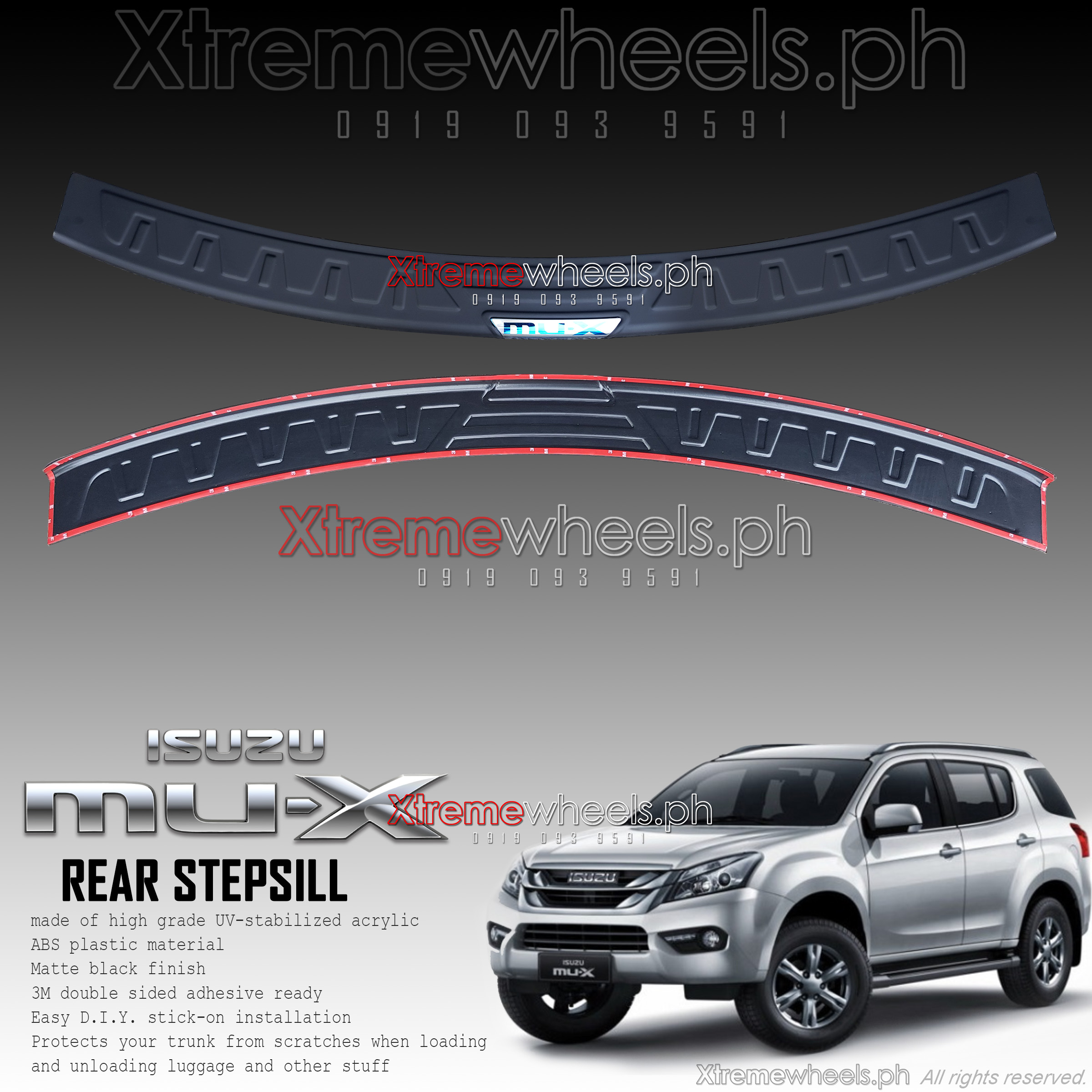 Mux All Variant 2018-2021 Rear Bumper Stepsill / Step Sill Matte Black ...