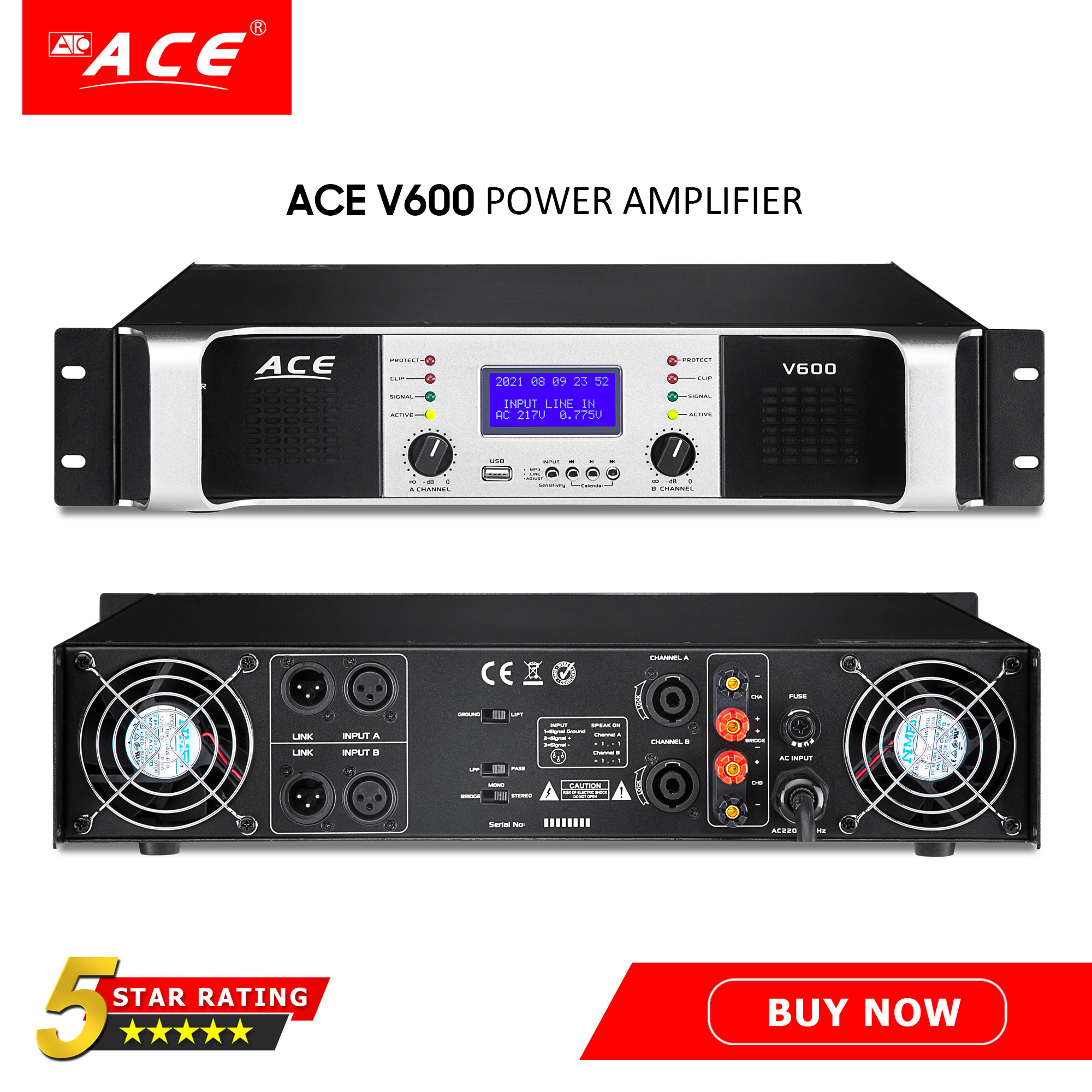Ace V600 Powered Amplifier | Lazada PH