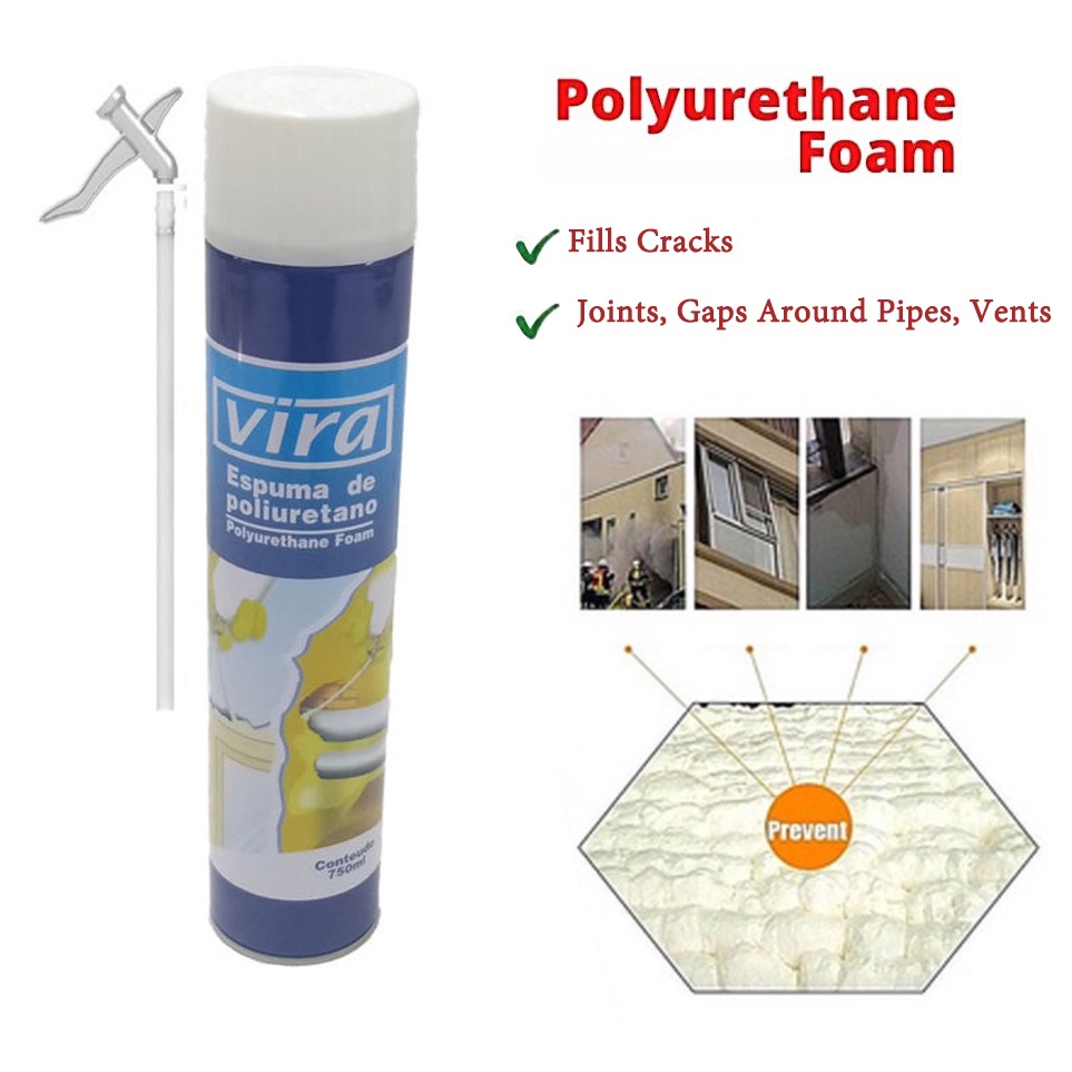  750ml VIRA Polyurethane Foam PU Foam Spray 750ml Home Living Fill