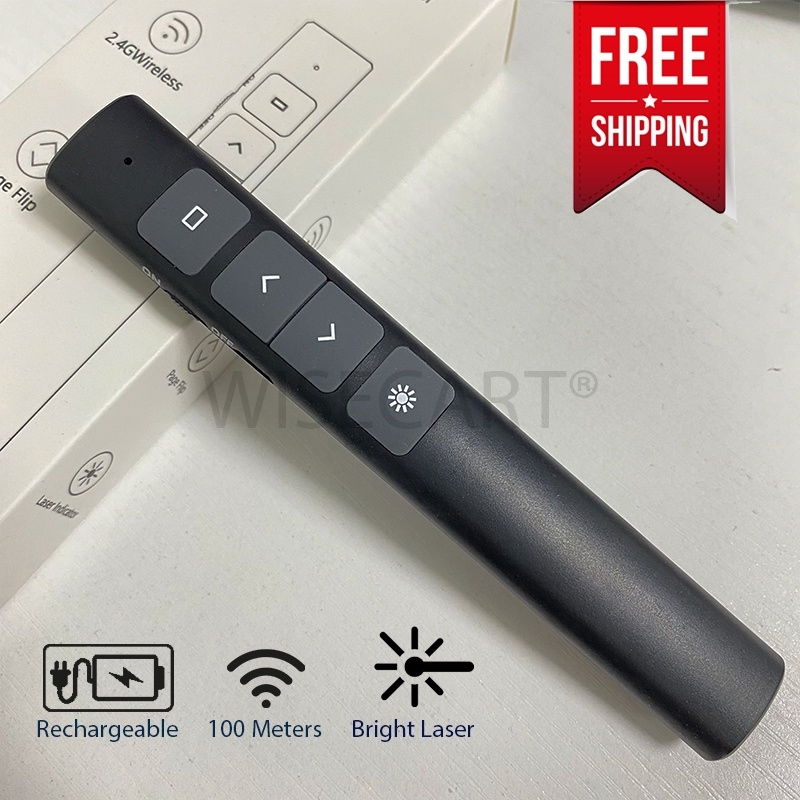 [Local Stock]☂ WiseCart® Rechargeable PowerPoint Presenter Laser ...
