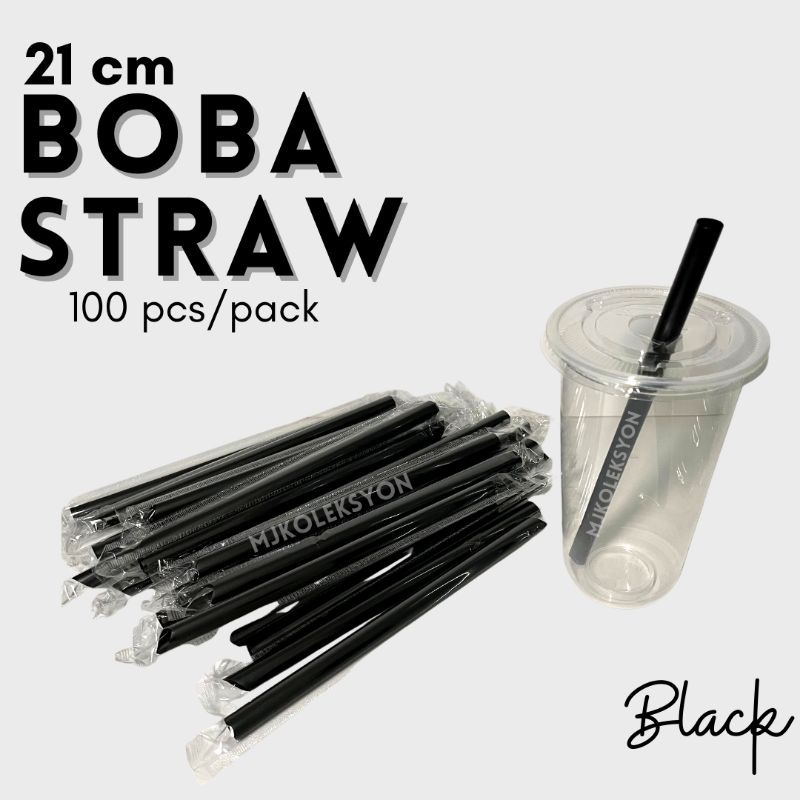 Milktea Boba Straw 100pcs SAGO Straw Individual Wrap 21cm | Lazada PH