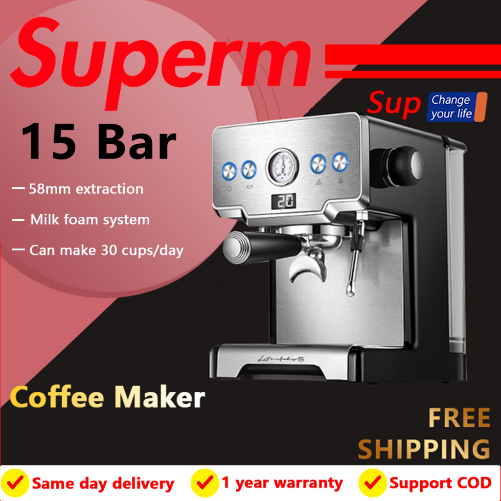 Superm 1500W Fully Automatic Espresso Machine 6 In 1 Capsule Coffee ...