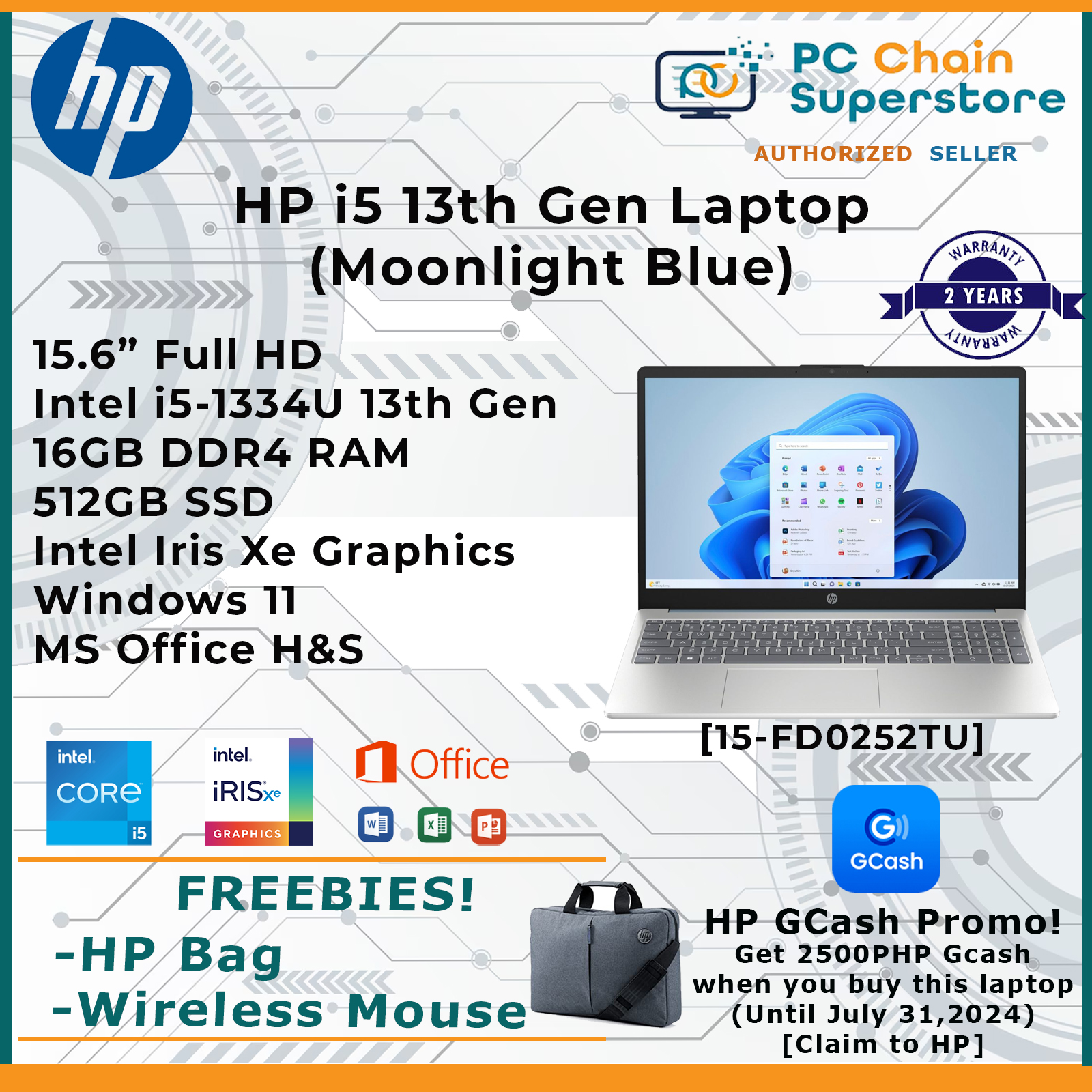 HP 15-FD0252TU (Natural Silver) Laptop - 15.6" FHD | Intel i5-1334U 10 ...