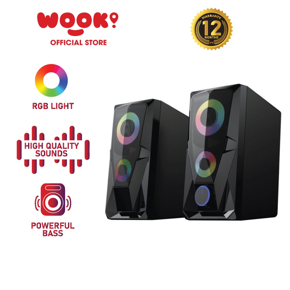 ☁ROBOT Computer Speaker Portable Music Speaker Stereo RGB Gaming ...