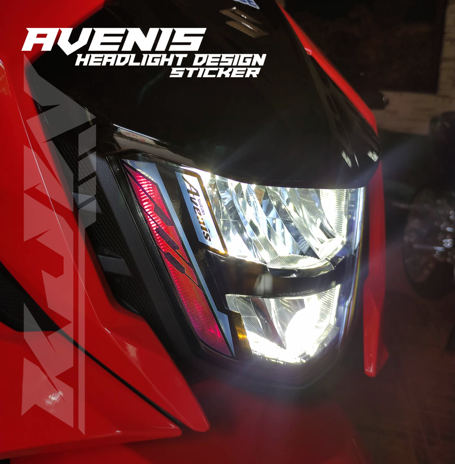 Headlight Decal For Suzuki Avenis 125 Red V1Design | Lazada PH