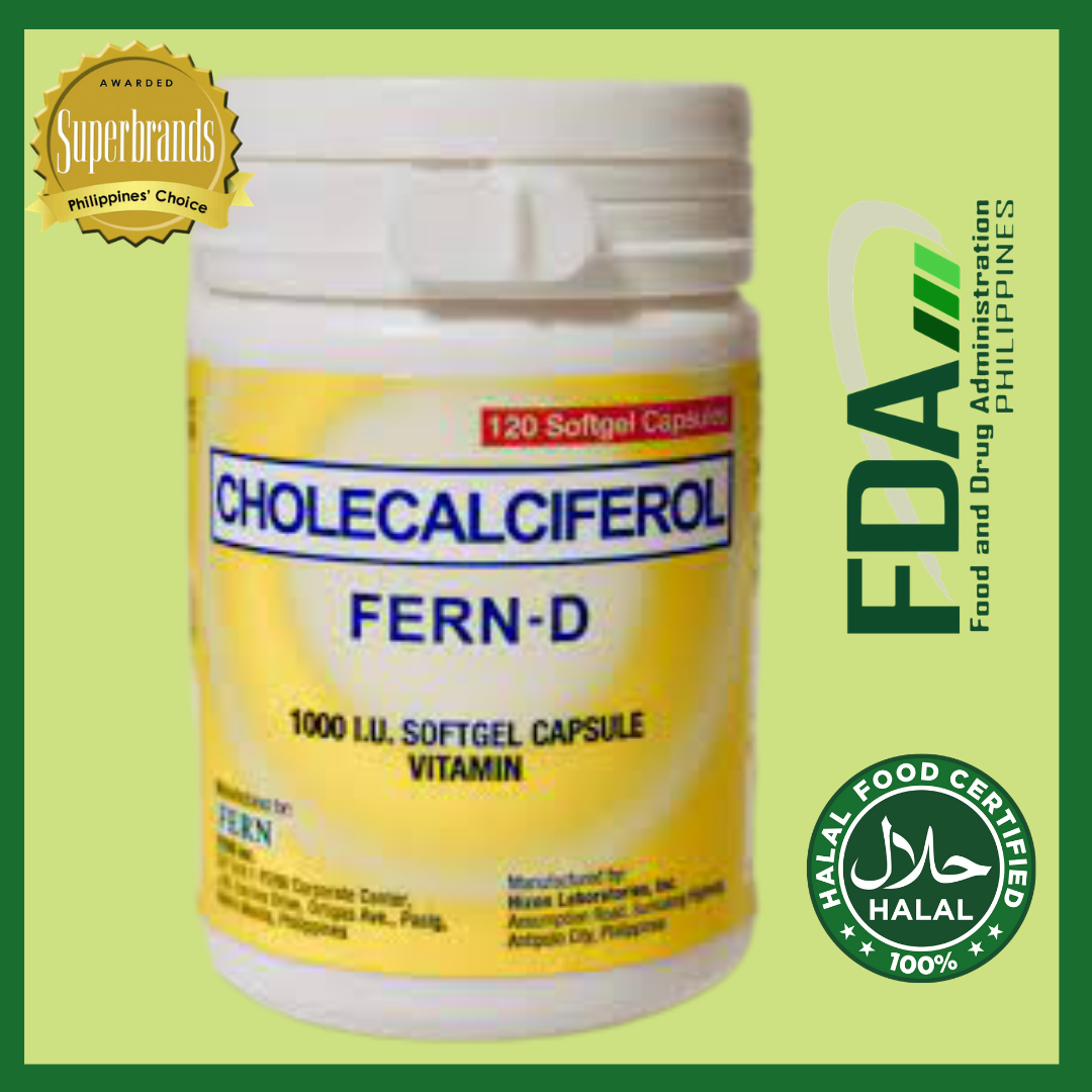 ( Venri Shop ) 1 bottle ( 120 pcs softgel capsules ) Fern D Vitamin D ...