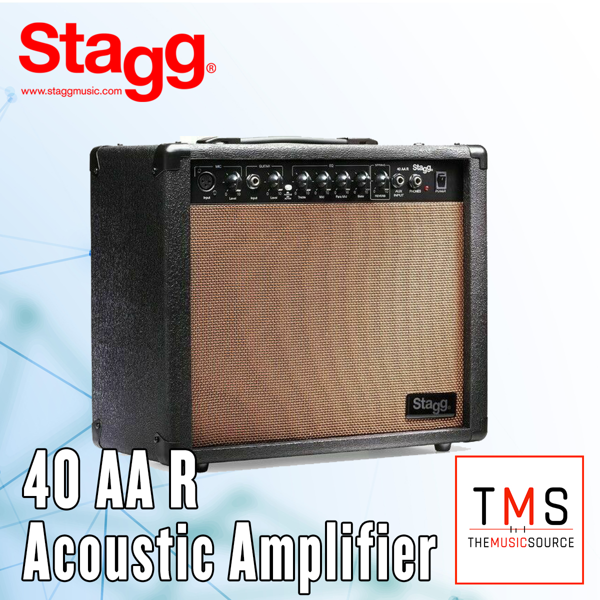 Stagg 40 AA R 40 Watt RMS Acoustic Guitar Amplifier with Spring Rever ...