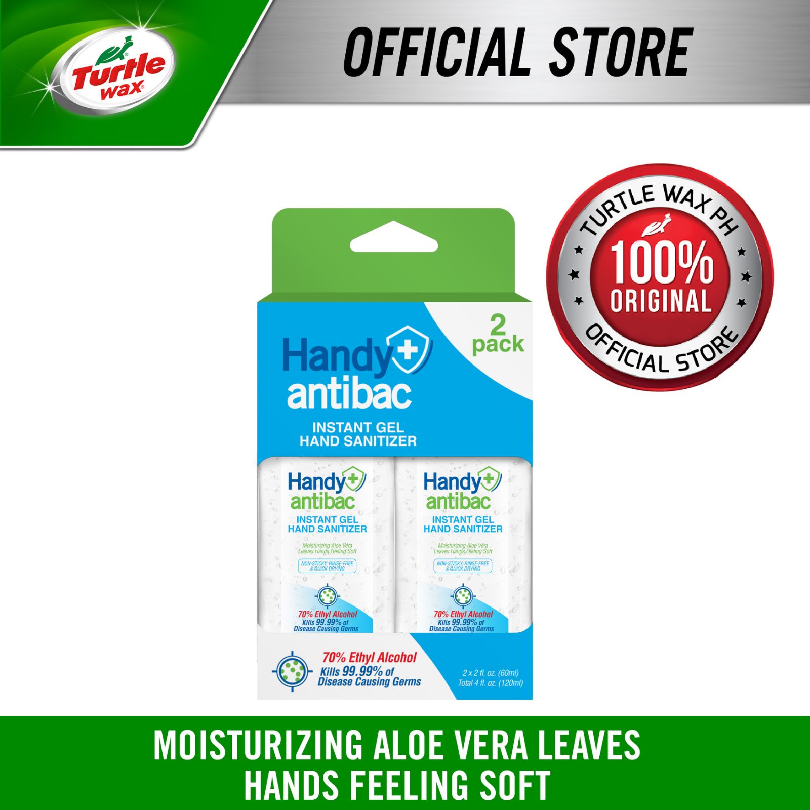 Handy Antibac Instant Gel Hand Sanitizer 70% Ethyl Alcohol 60mL Twin ...