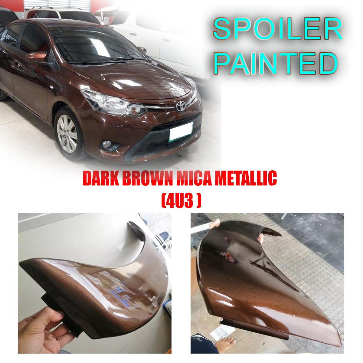 TY073 DARK BROWN METALLIC 4U3 Toyota Vios Gen 3 Superman Spoiler with ...