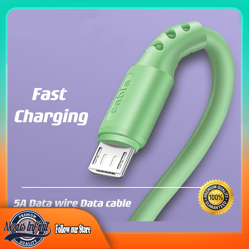 Liquid Silicone 5A Micro USB Cable Long Fast Charger Macaron Charging ...