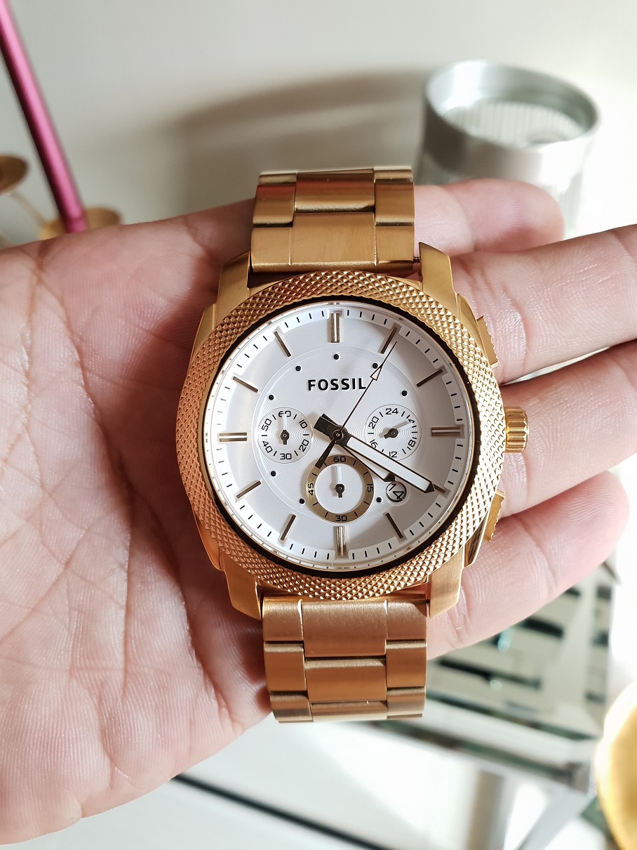 Fossil FS5193 Machine Chronograph Gold-Tone Steel Men's Watch | Lazada PH