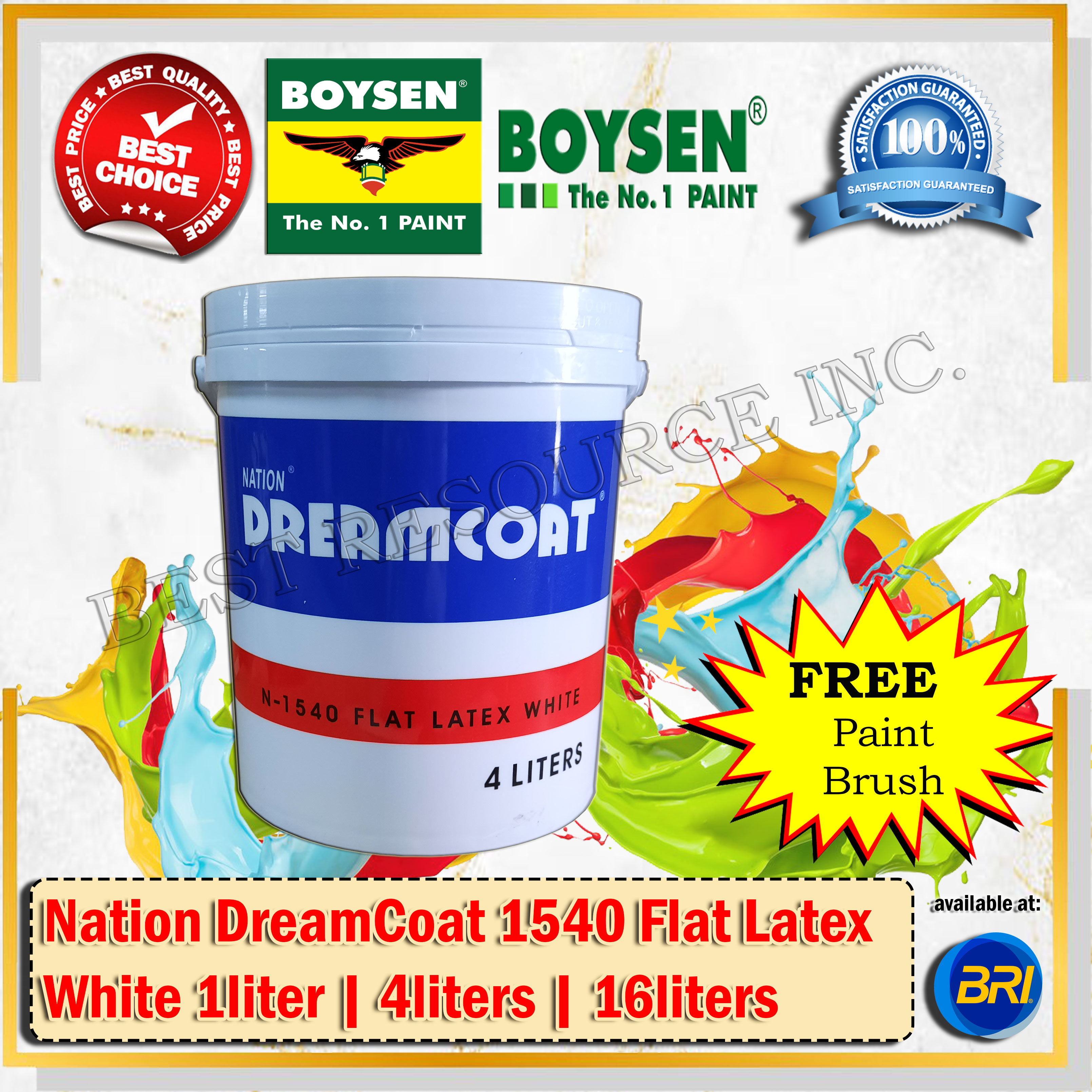 Boysen Dreamcoat DC-1540 Flat Latex White 16 liters with free Paint ...