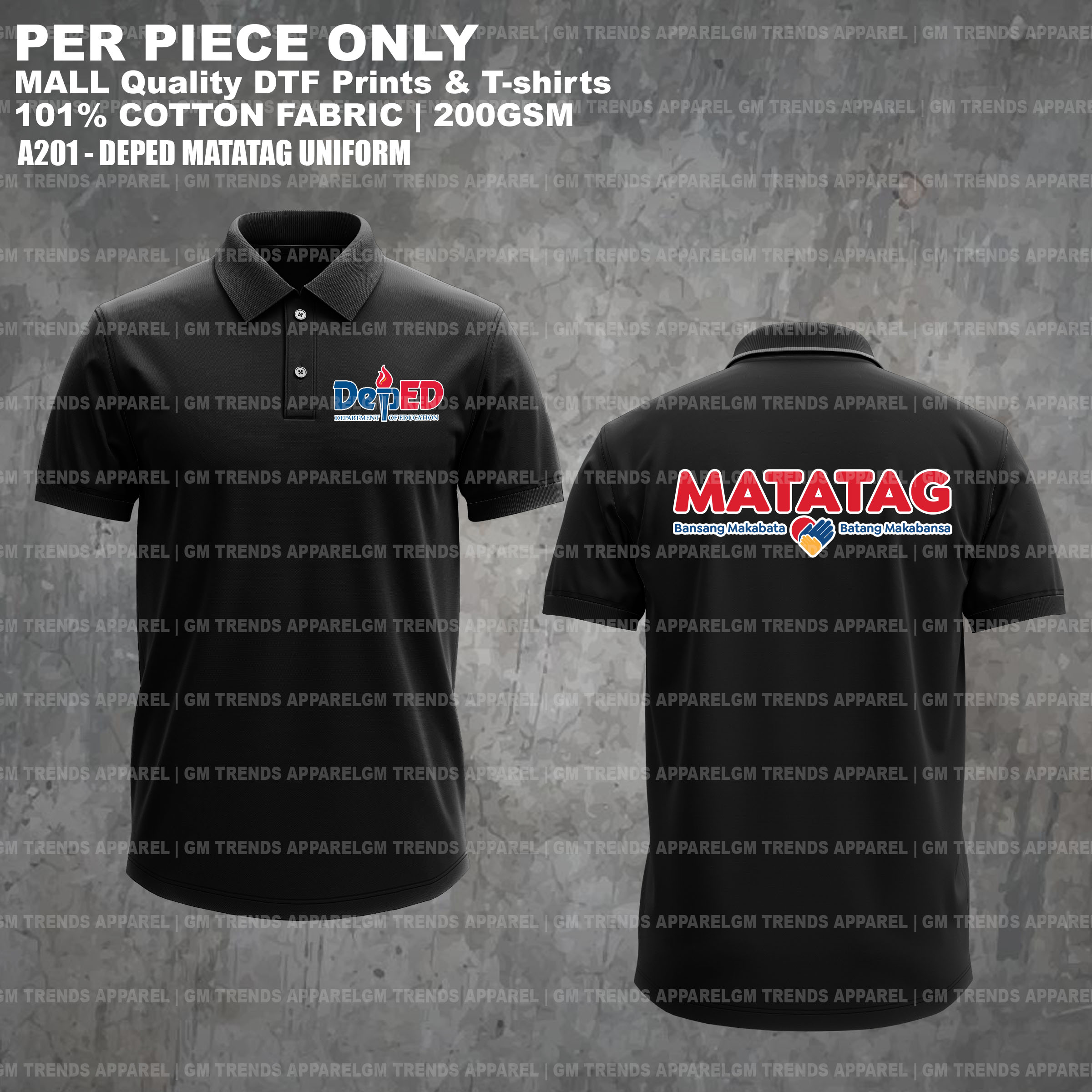 GM Trends Apparel - A201| Unisex DEPED MATATAG UNIFORM Premium Cotton ...