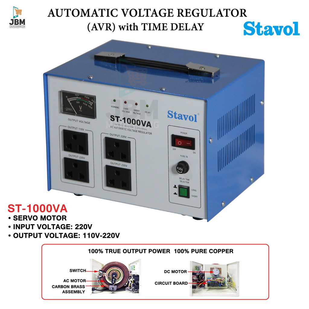 Stavol Automatic Voltage Regulator (AVR) 500 Watts - 3000 Watts with ...