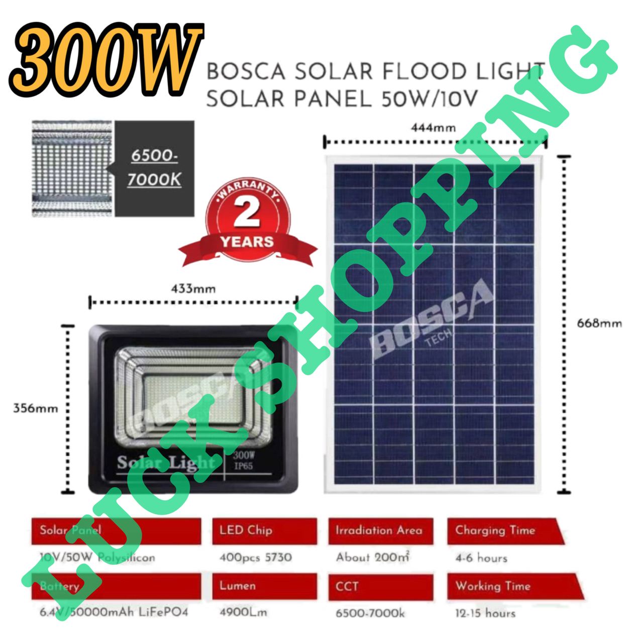 BOSCA 2 Year Warranty 10W-300W Heavy Duty Solar Led Outdoor Flood Light ...