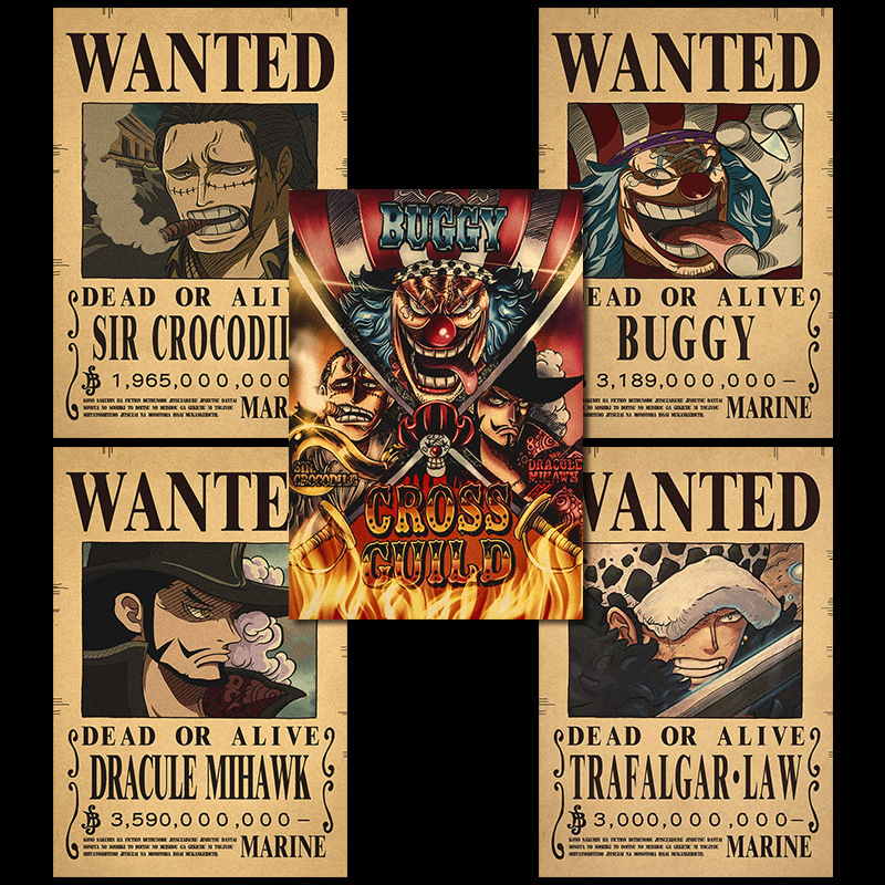 Anime One Piece Wanted Order 24 Sets Wanted Order Poster Wall ...