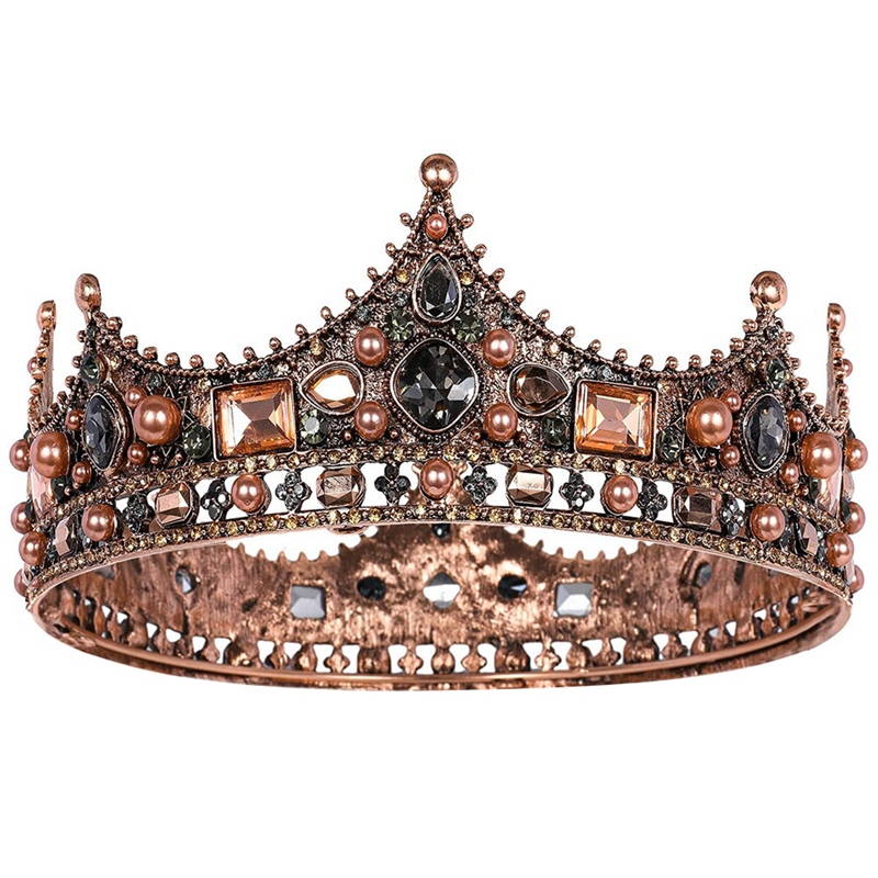 King Crowns for Men - Baroque Vintage Rhinestone Crystal Crown, Men's ...