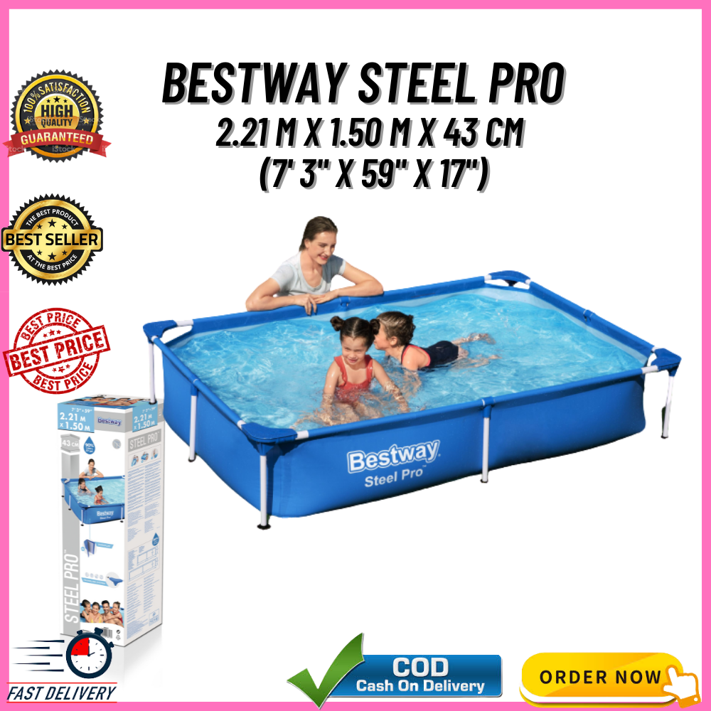 Bestway Steel Pro Pool 2.21 m x 1.50 m x 43 cm 56401 Original Bestway ...