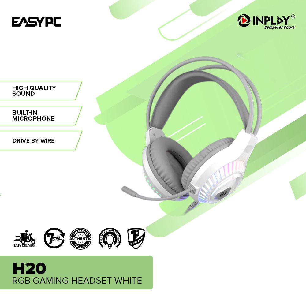 EasyPC | Inplay H20 RGB Gaming Headset Black or White | Lazada PH