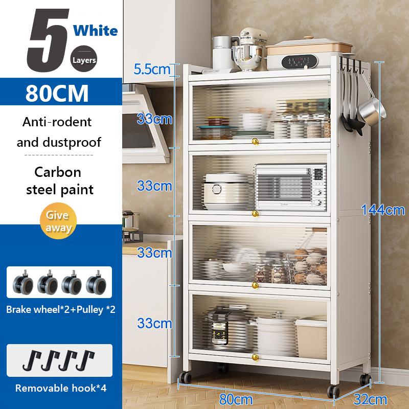 Kitchen storage cabinet cupboard floor mounted multi-layer storage rack ...