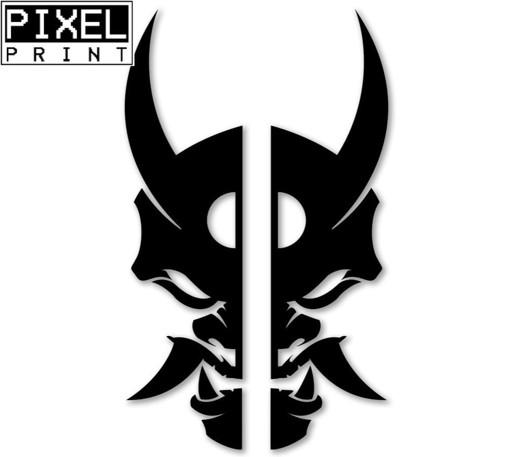 Oni Samurai Demon Mask Japanese Sticker JDM Stickers for Motorcycle ...