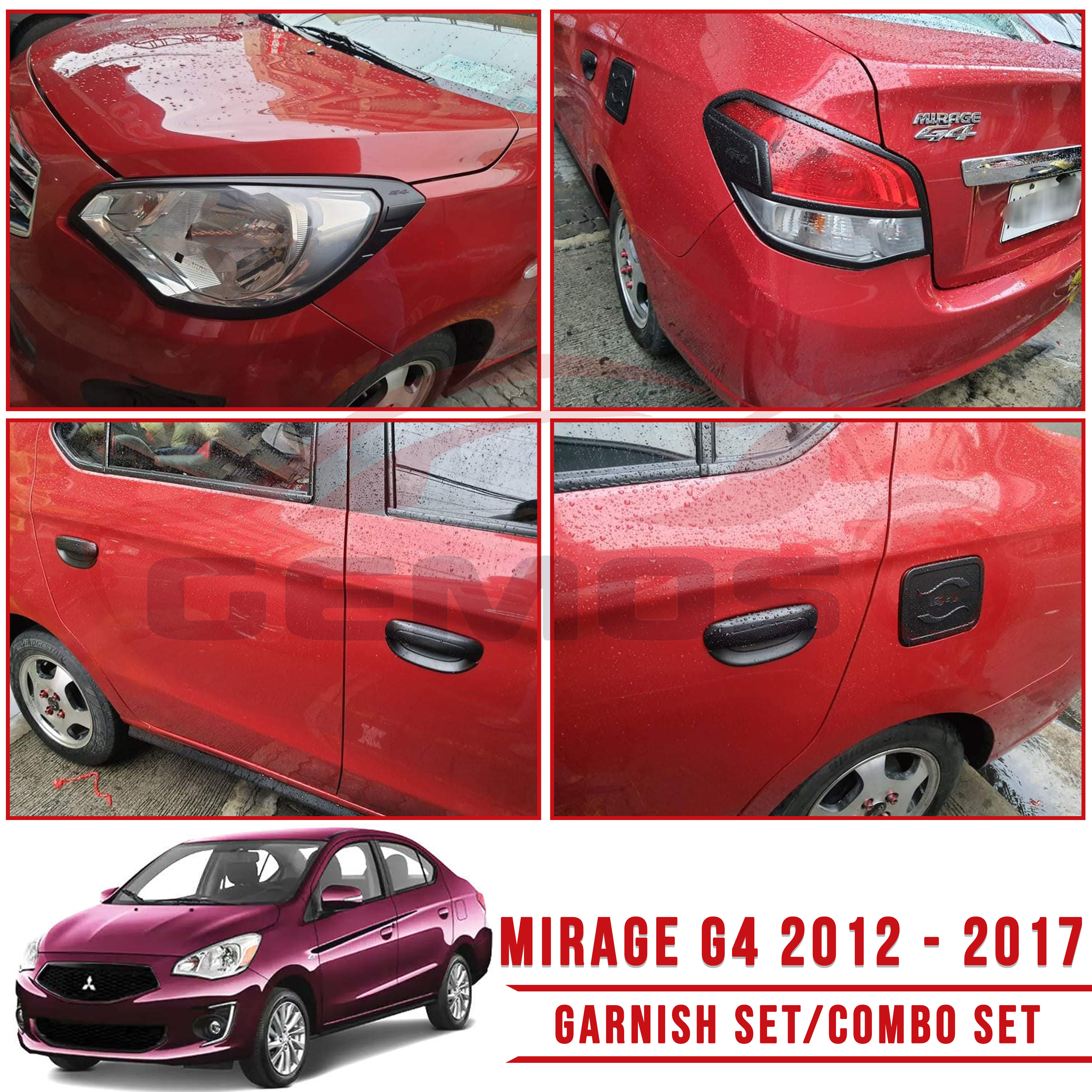 MITSUBISHI MIRAGE G4 2012 - 2017 GARNISH COVER COMBO SET (2012 2013 ...