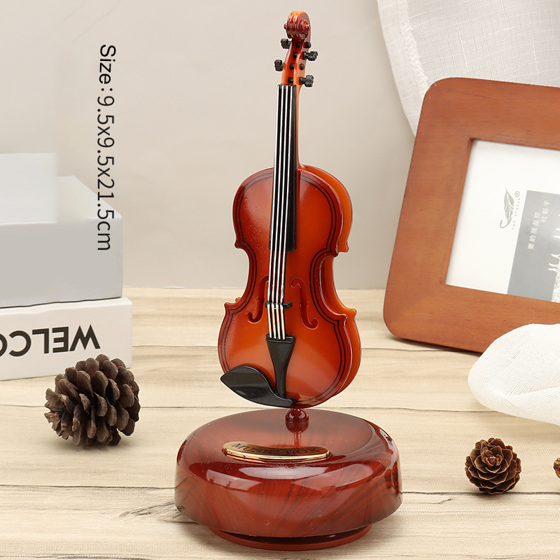 Rotating Guitar/Violin Music Box with Rotating base Miniature Delicate ...