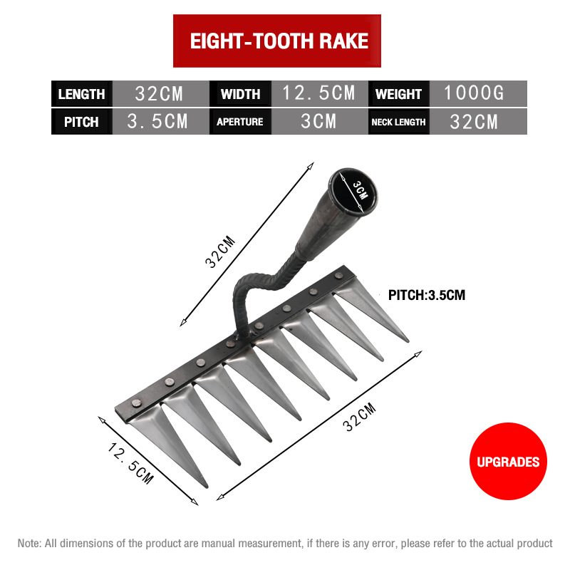 Upgraded reinforcement weeding rake Turning nail rake flat ground loose ...