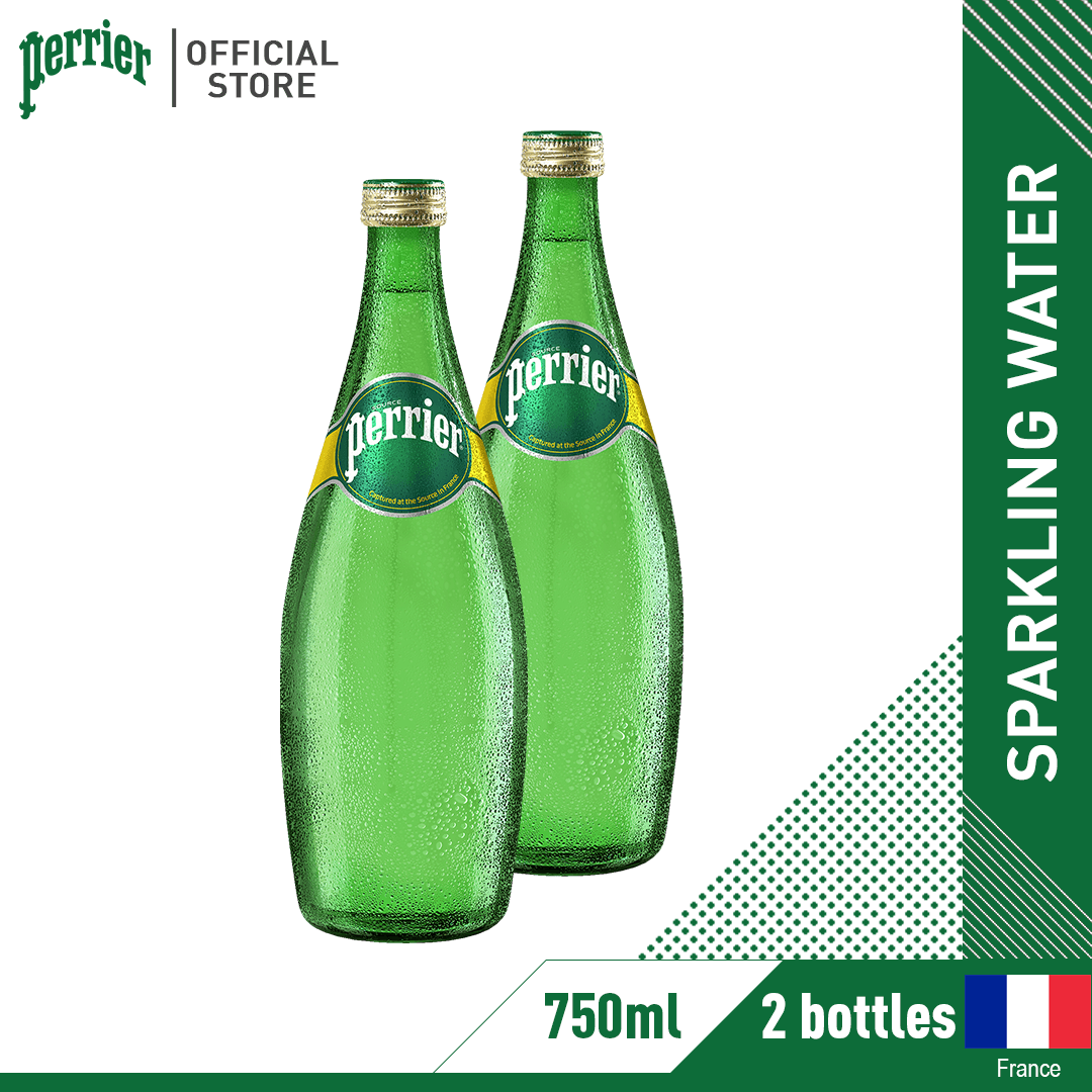 Perrier Sparkling Natural Mineral Water Original Bottle 750ml Pack of 2 ...