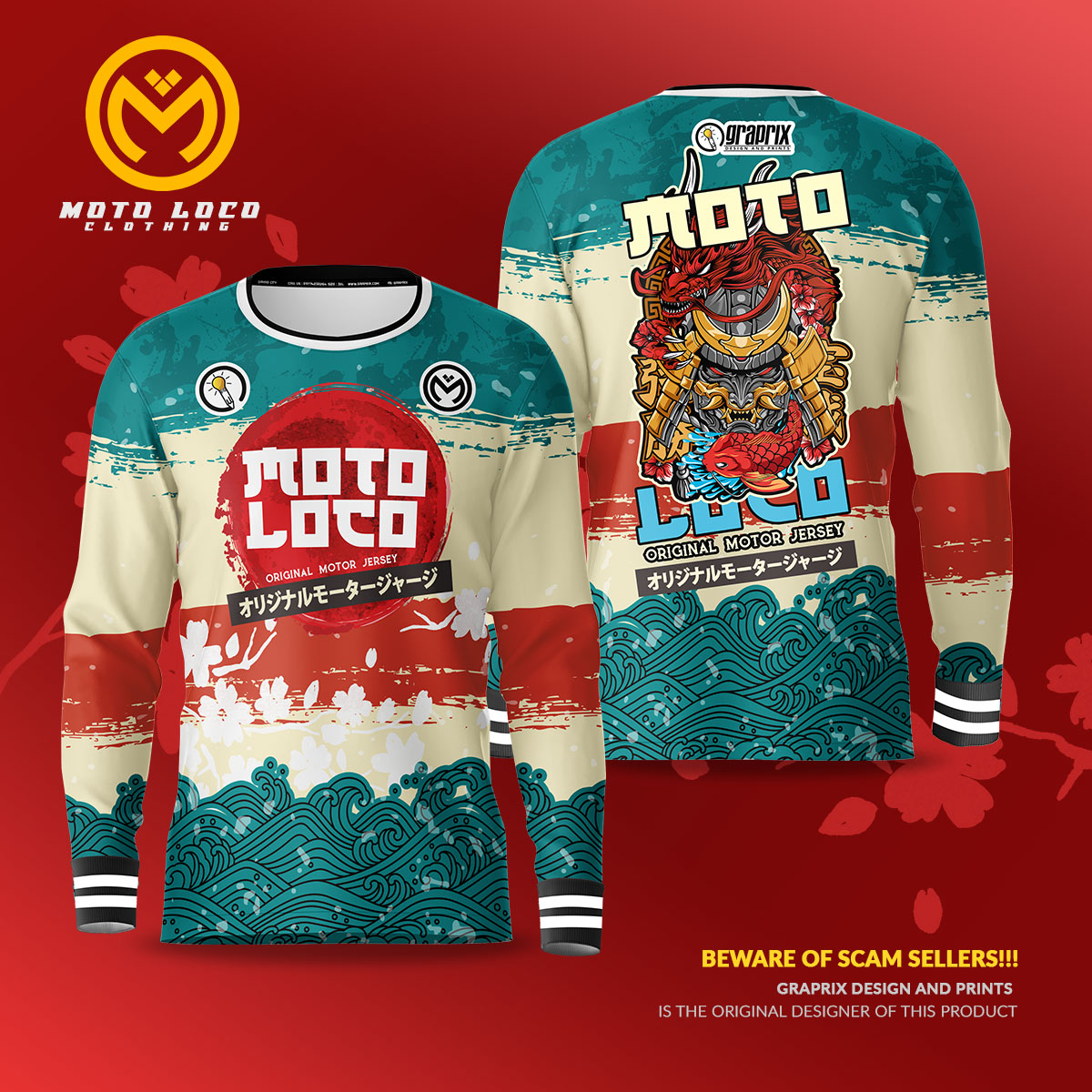 Moto Loco Japanese 2 Long Sleeves Full Sublimation - Mens Clothing ...