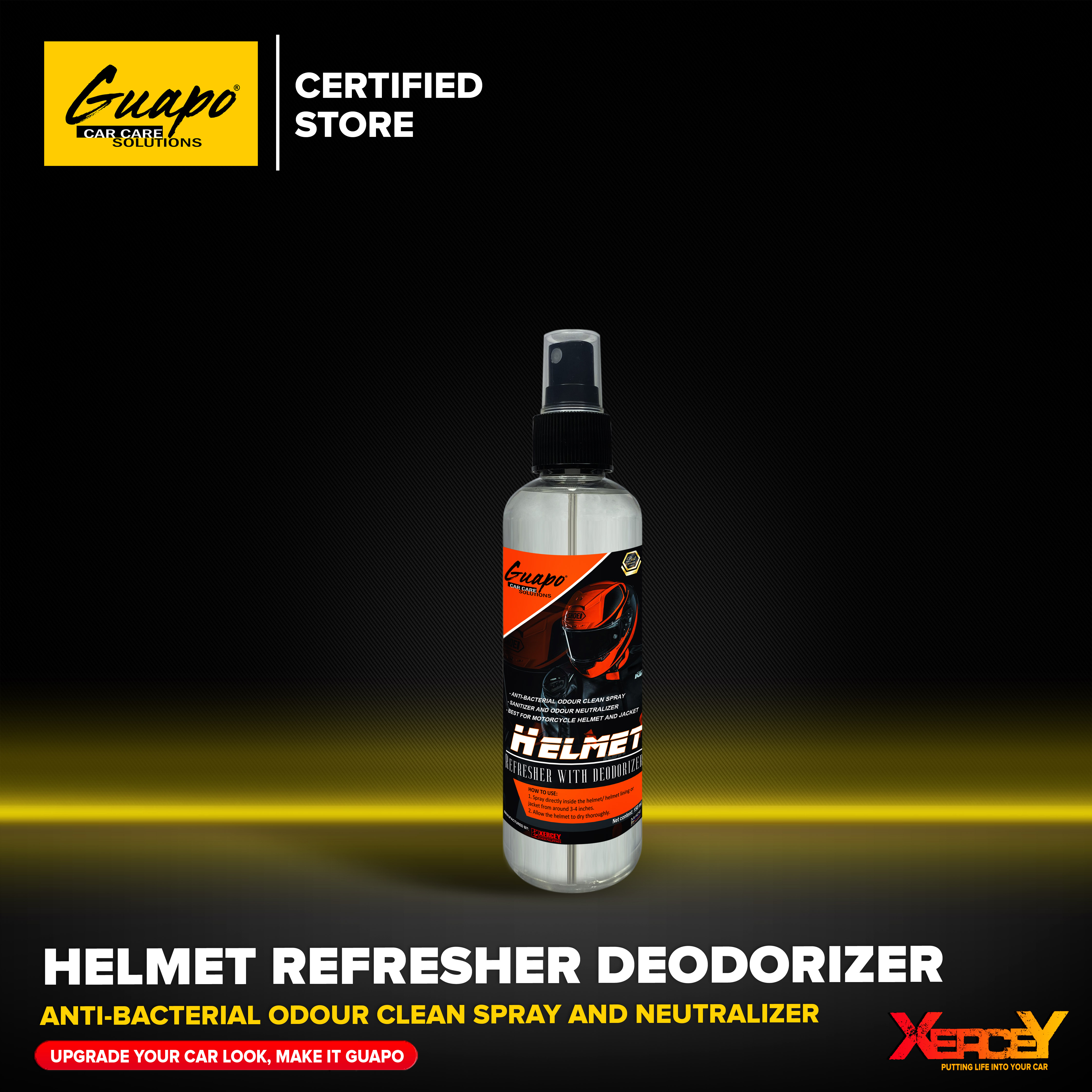 Guapo Car Care Solutions Helmet Refresher with Deodorizer / Helmet ...
