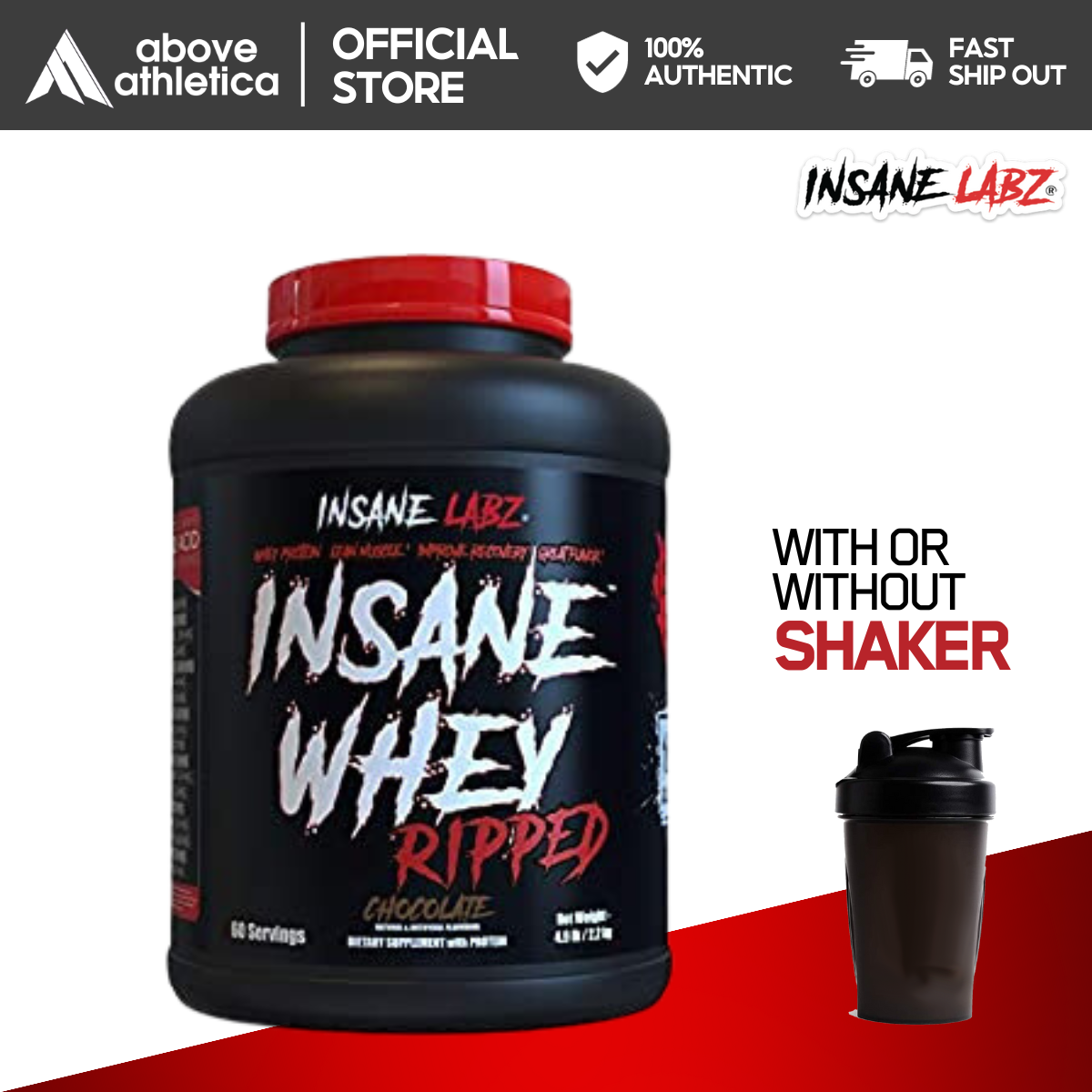 Insane Labz Insane Whey Ripped Protein Powder 4.5Lbs Lean Muscle ...