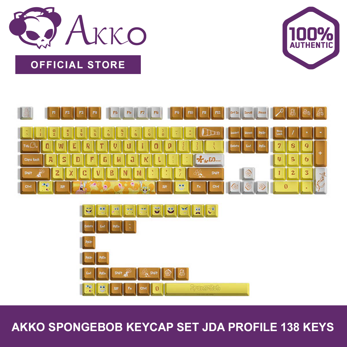 Akko Spongebob Keycap Set JDA Profile 138 Keys | Lazada PH