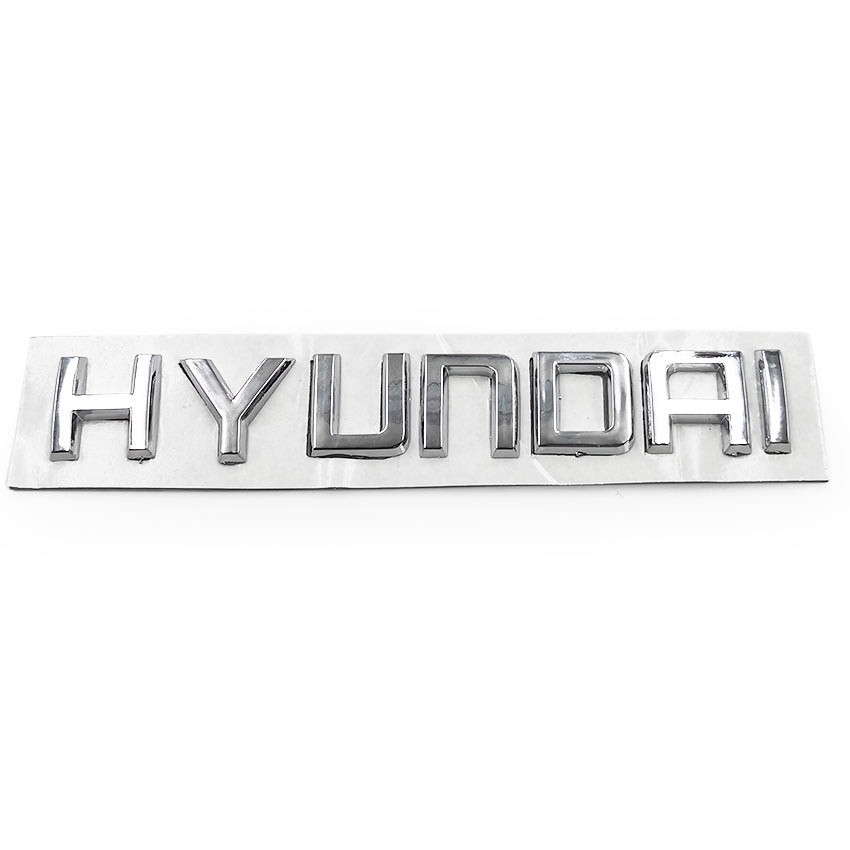 ABS Chrome HYUNDAI Logo Letter Car Auto Side Rear Trunk Emblem Sticker ...