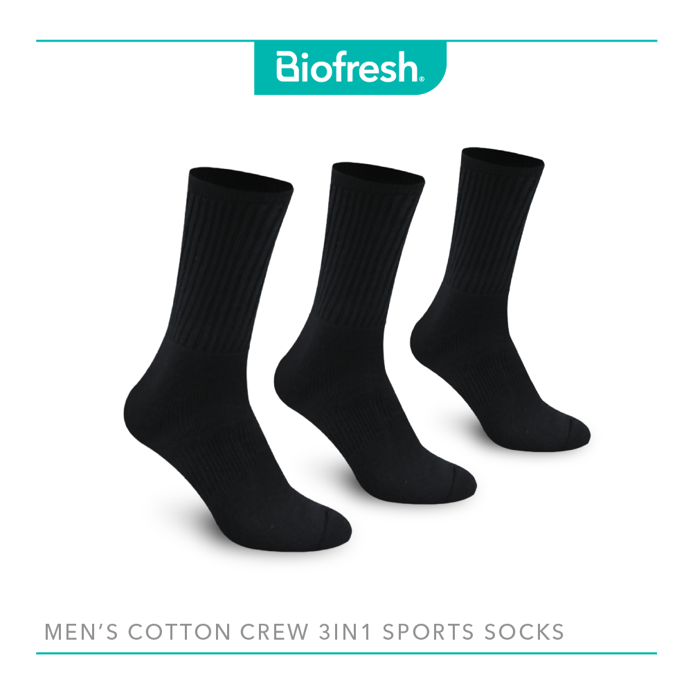 Biofresh RMSKG23 Men’s Antimicrobial Odor Free Cotton Crew Thick Sports ...