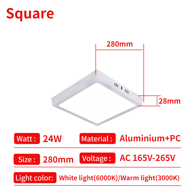 LED Downlight Surface Mounted Panel Light 6W 12W 18W 24W Ceiling Light ...